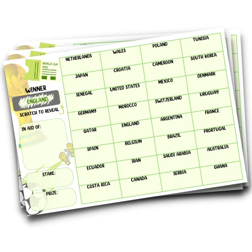 Football Fundraising Scratch Cards 32 World Cup 2022 Team, Pack of 3 ...