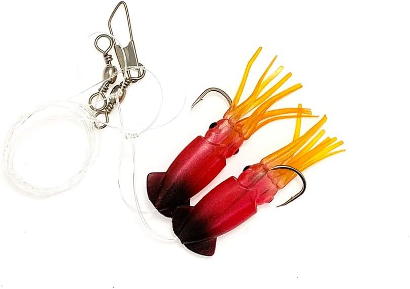 Amazon.com : Rock Cod Squid Rigs 10 Pieces Black/Red : Sports & Outdoors