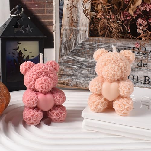 Amazon.com: Cute Bear Candle Mold Bear Silicone Molds for Soap Molds ...