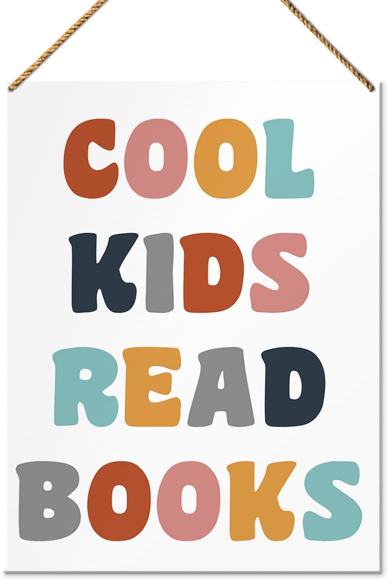 Amazon.com: Nursery Wood Sign Decor, Cool Kids Read Book, Nursery Kids ...