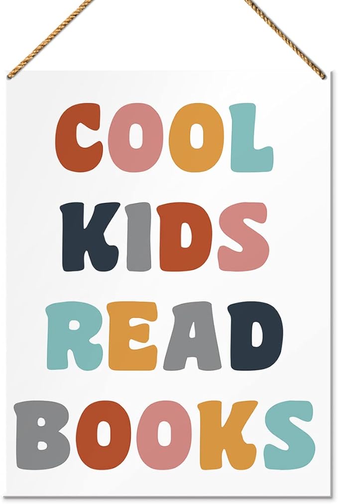 Amazon.com: Nursery Wood Sign Decor, Cool Kids Read Book, Nursery Kids ...