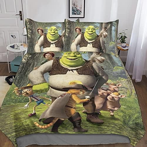 FGAITH Shrek Shrek Duvet Cover Set 3D Printed Animation Quilt Cover Set ...