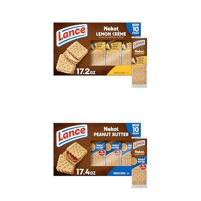 Amazon.com: Lance Sandwich Cookies, Nekot Lemon Creme, 10 Individually ...