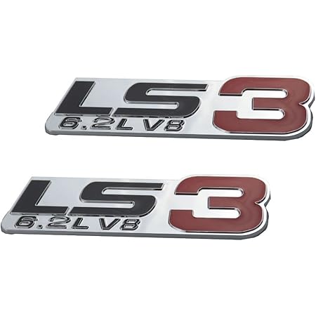 Amazon.com: Yoaoo 2X Auto Chrome OEM LS3 Emblem 6.2L V8 Engine Emblems ...