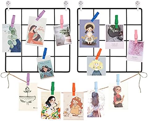 Amazon.com: Moyios 2 Pack Wire Wall Grid Panel,15.7 In x 11.8 In | Wall ...