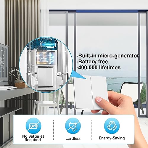 LED Dimmer Switch, Wireless Kinetic Switch Remote Control No WiFi No ...