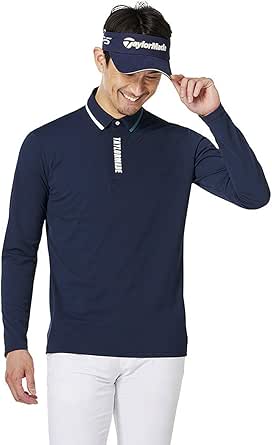 Amazon | テーラーメイド(TAYLOR MADE) クラブ TM ベーシック L/S ポロ ネイビー L メンズ 24FW UN340 ...