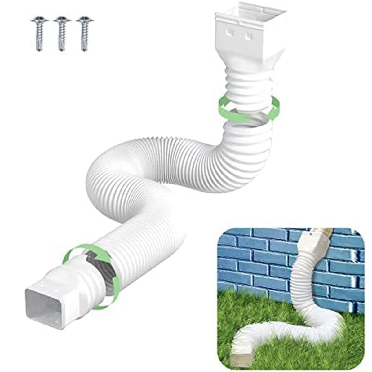Buy TorribalyRain Gutter Downspout Extension, Drainage Pipe Guttering ...