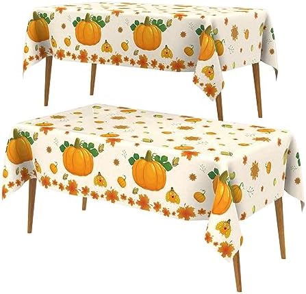 Amazon.com: 4 Pack Thanksgiving Fall Tablecloths, Pumpkin Maple Leaves ...