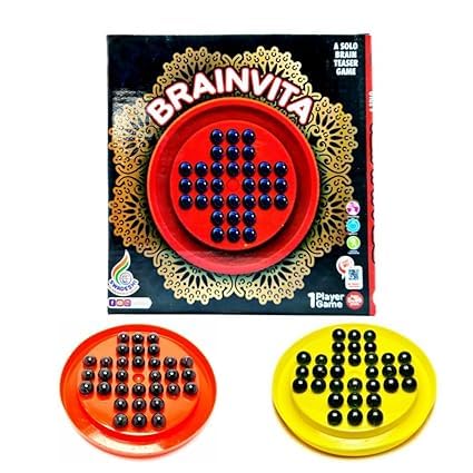 Buy CUBEMATE Brainvita (Goli kundu/Kanche)() Board Game with 32 Glass ...
