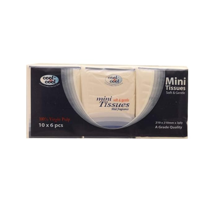 Buy Cool & Cool Compact Pack Tissues, 10 Tissues, 6 Box Online at ...