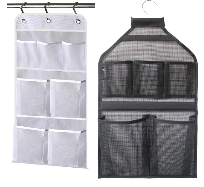Amazon.com: MISSLO Hanging Mesh Pockets Hold 340oz/1000ml Shampoo ...
