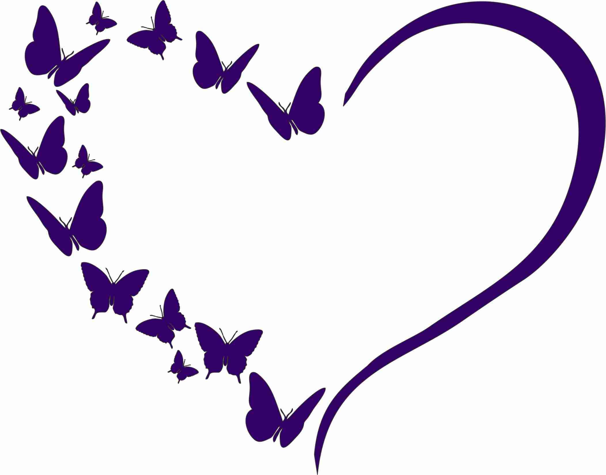 Purple Hearts And Butterflies