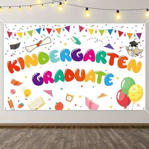 Amazon.com: Kindergarten Graduation Banner, 71x43 Inch 2024 Preschool ...