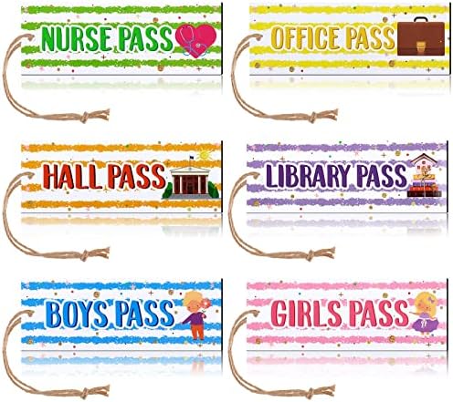 Amazon.com: 6 Pcs Magnetic Hall Pass Bathroom Passes for Classroom Home ...