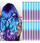 Amazon.com : 10Pcs Colored Hair Extensions 20Inch Multi-Colors Straight ...