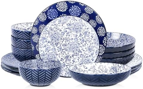 Amazon.com | BTaT- Dinnerware Sets for 4, 12 pcs, Ceramic Dinnerware ...