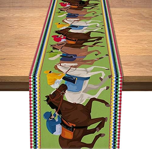 Amazon.com: Kentucky Derby Table Runner Horse Racing Table Cover Linen ...
