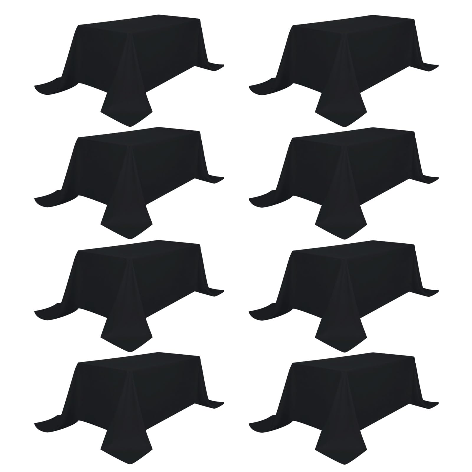 Amazon.com: 8 Pack Black Tablecloths 90 x 156 Inch Rectangular Table ...