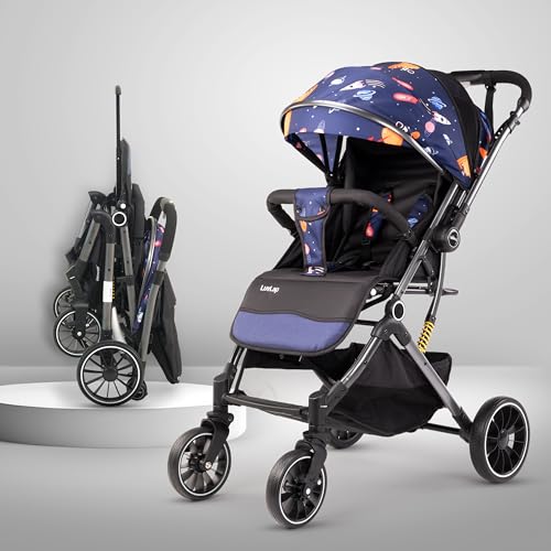 LuvLap Alpha Baby Stroller /Pram, One Fold, Travel Friendly, 5 Point ...