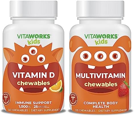 Amazon.com: VitaWorks Kids Vitamin D3 1000 IU Chewables + Multivitamin ...