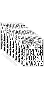 Amazon.com: 16 Sheets Black Letter Stickers Large 3+4 Inch, Big Vinyl ...