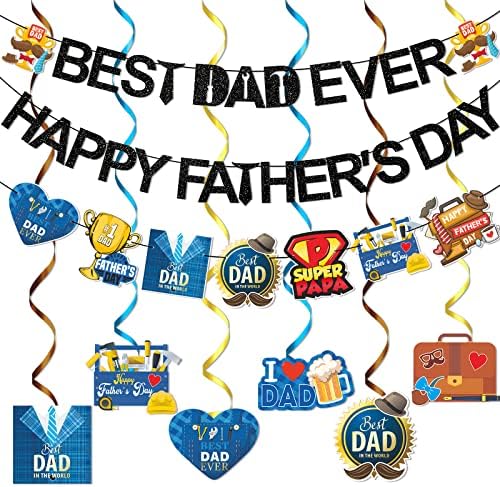 Amazon.com: Burlap Happy Fathers Day Banner | Rustic Fathers Day Party ...