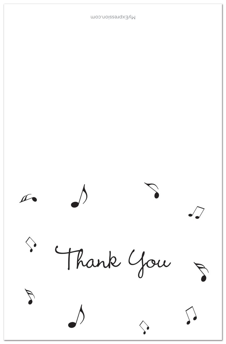 Musical Thank You Printable Music Themed Thank You Cards • Music