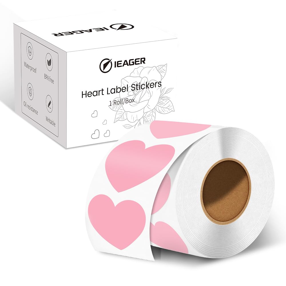 Amazon.com : iEager Heart Shaped Thermal Label Stickers 2 Inch ...