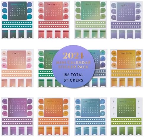 Amazon.com: 2024 Mini Monthly Calendar Sticker Pack : Office Products