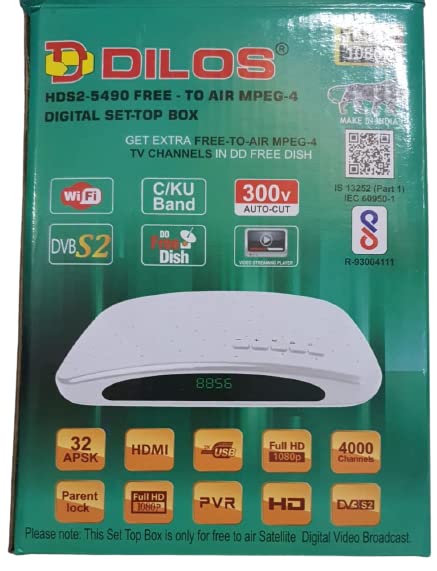 Sayeny Dilos 5490 Free to Air MPEG-4 Free Dish HD Digital Set top Box ...