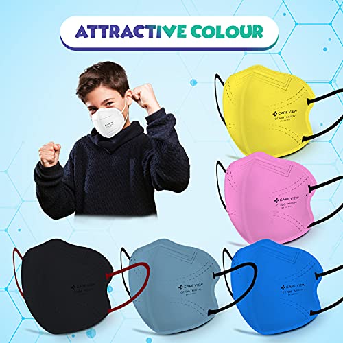 Careview Kids N95 Face Mask (Pack of 5 + 1 Free), BLUE Color,5 Layered ...