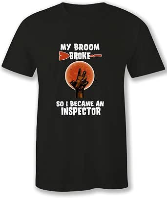 Amazon.com: HOM Best Inspector T Shirts Mens Broom Broke Funny Novelty ...