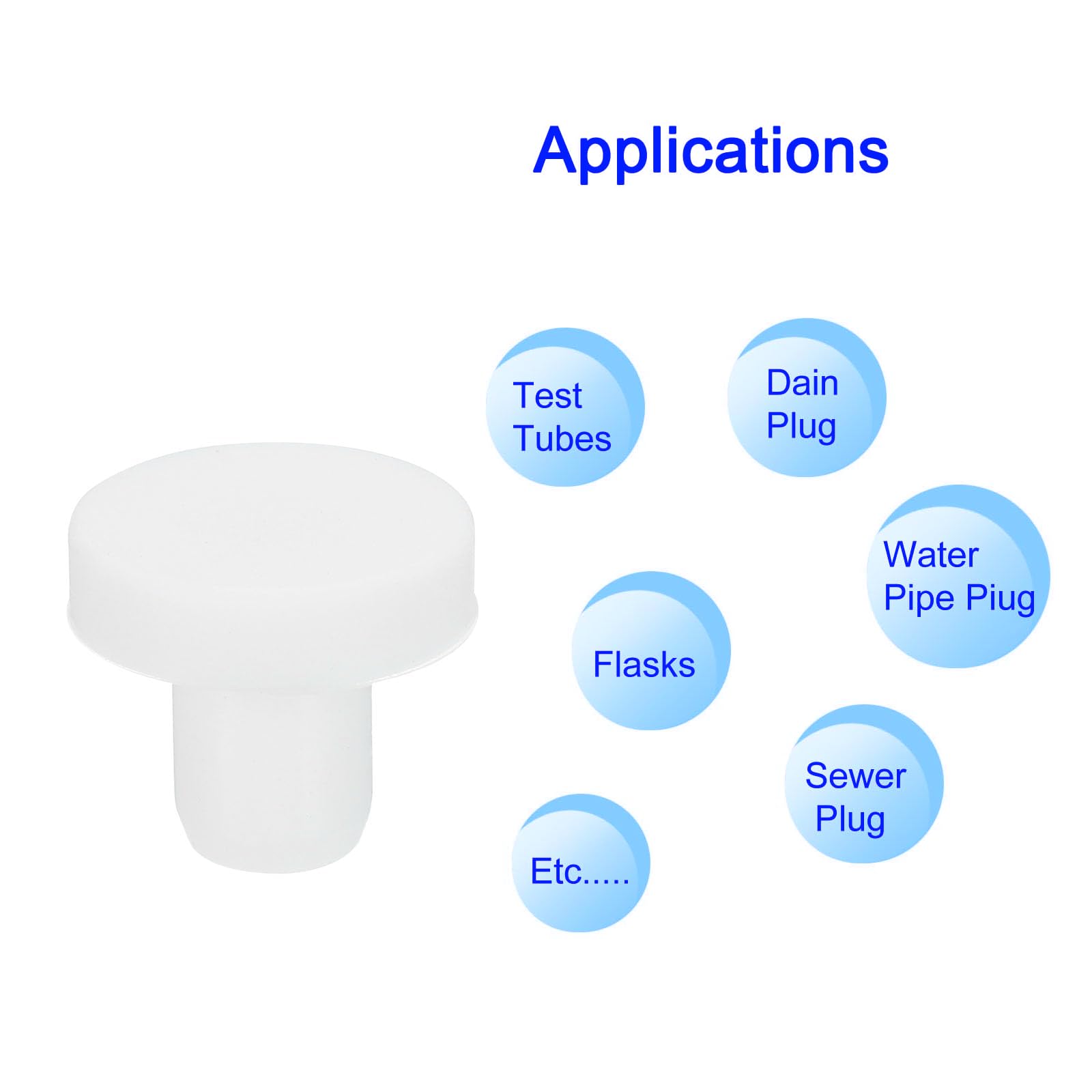 Snapklik.com : Solid Rubber Stopper A70 White Silicone Rubber Solid ...