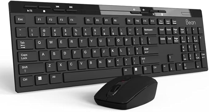Amazon.com: Office Wireless Keyboard and Mouse Combo, Bean 2.4GHz Full ...