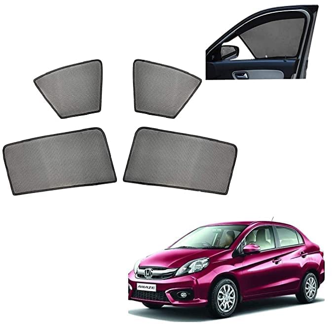Santosh Motor Black Window Plug-in Half Sun Shades Car Curtain Set of 4 ...