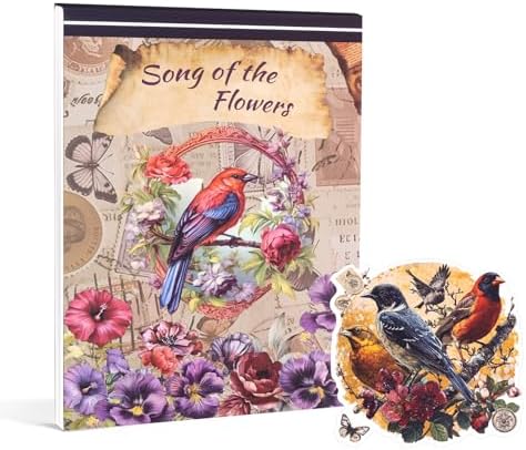 Amazon.com: Dizdkizd 177 Pre-Cut Flower and Bird Scrapbook Sticker Book ...