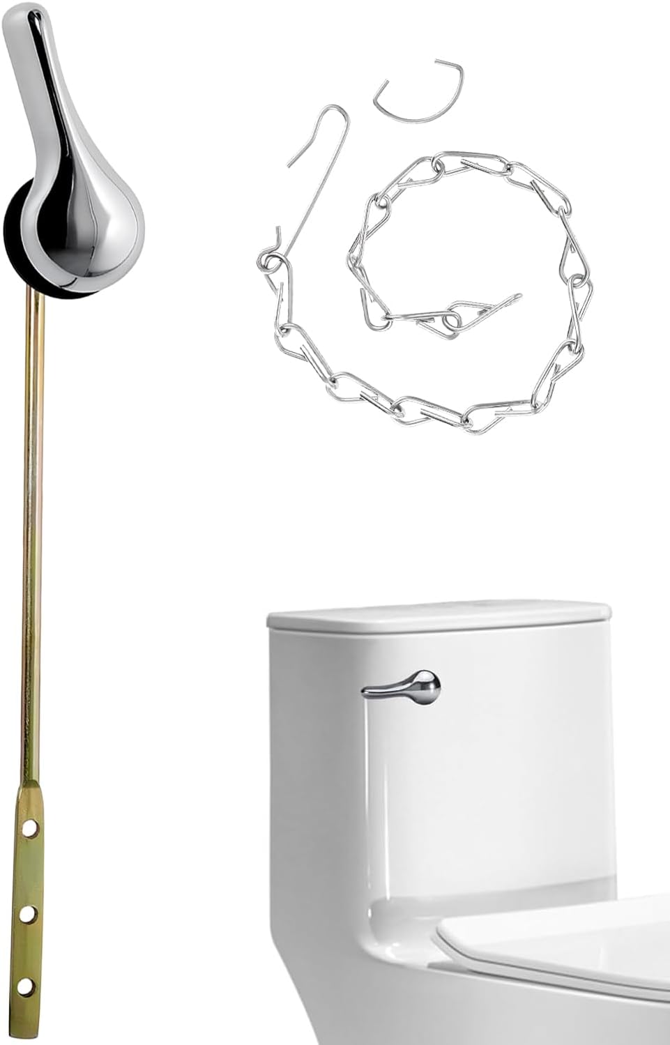 Qivorimith Toilet Handle Replacement Kit,Universal Toilet Handle Lever ...