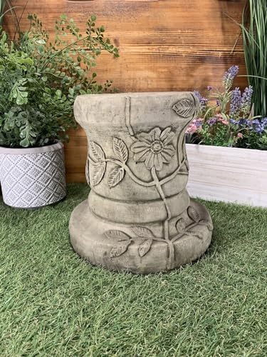 Generic Stone Garden Floral Round Plinth Ornament : Amazon.co.uk: Garden