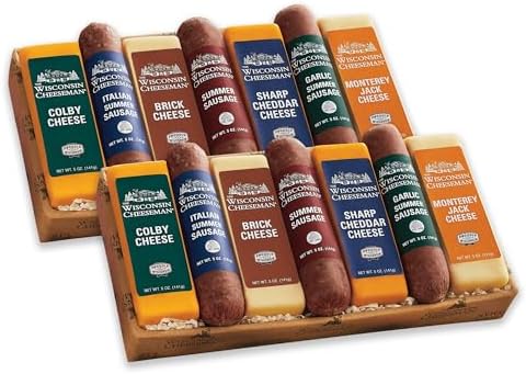 Amazon.com : 2 Holiday Gift Boxes - The Wisconsin Cheeseman Meat and ...
