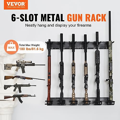 Snapklik.com : VEVOR Gun Rack, Indoor Gun Rack Wall Mount, 6-Slot ...