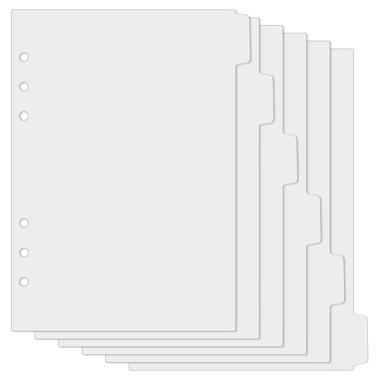 Jeffdad 6-Ring Binder Plastic Divider Set, 6 Tab Binder Dividers A5 ...