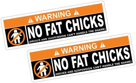 Amazon.com: 2X Warning NO Fat Chicks Sticker Decal : Automotive