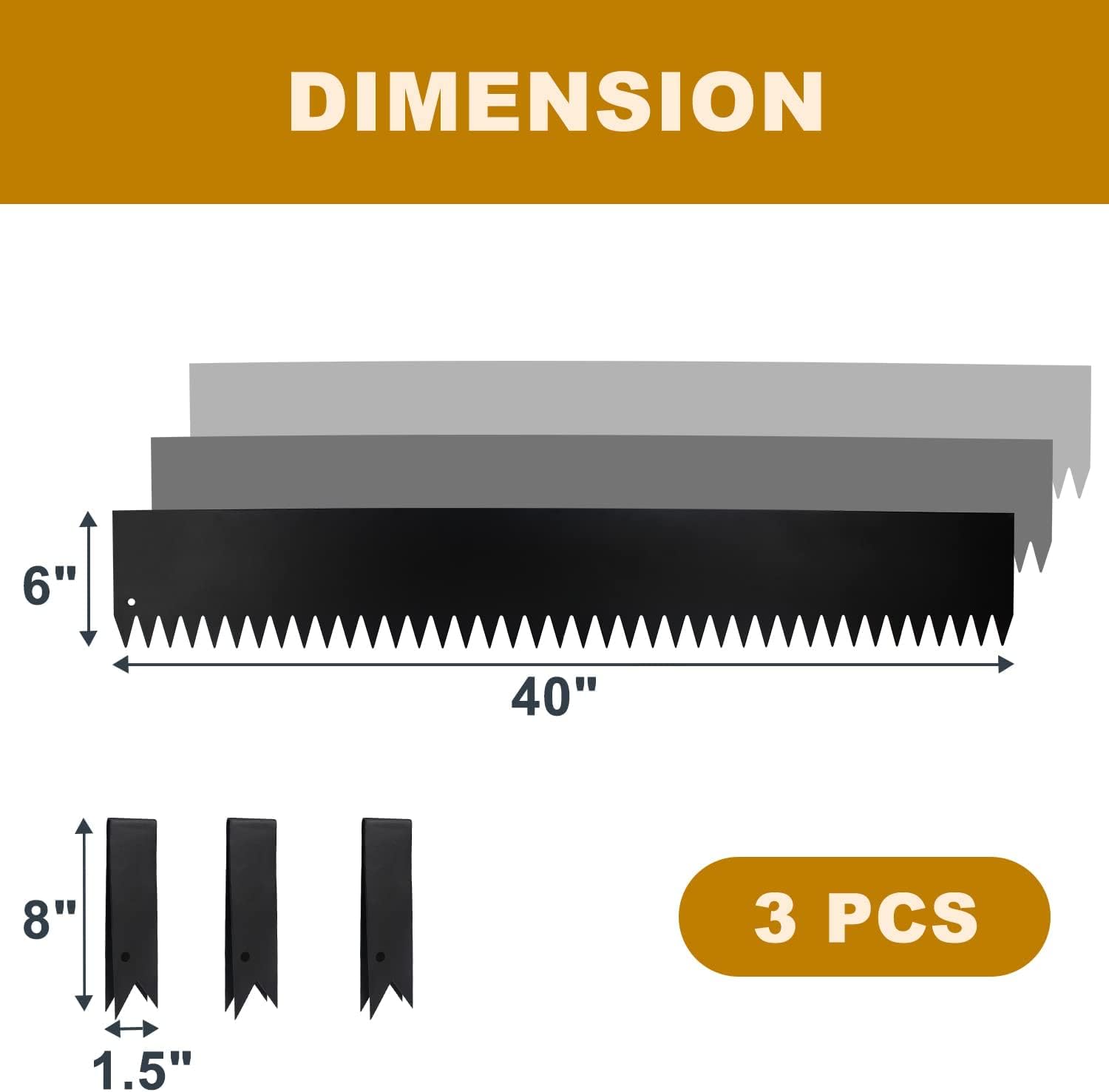 Buy Belinova 3 Pack - 40'' L x 6'' H Steel Landscape Edging Metal ...