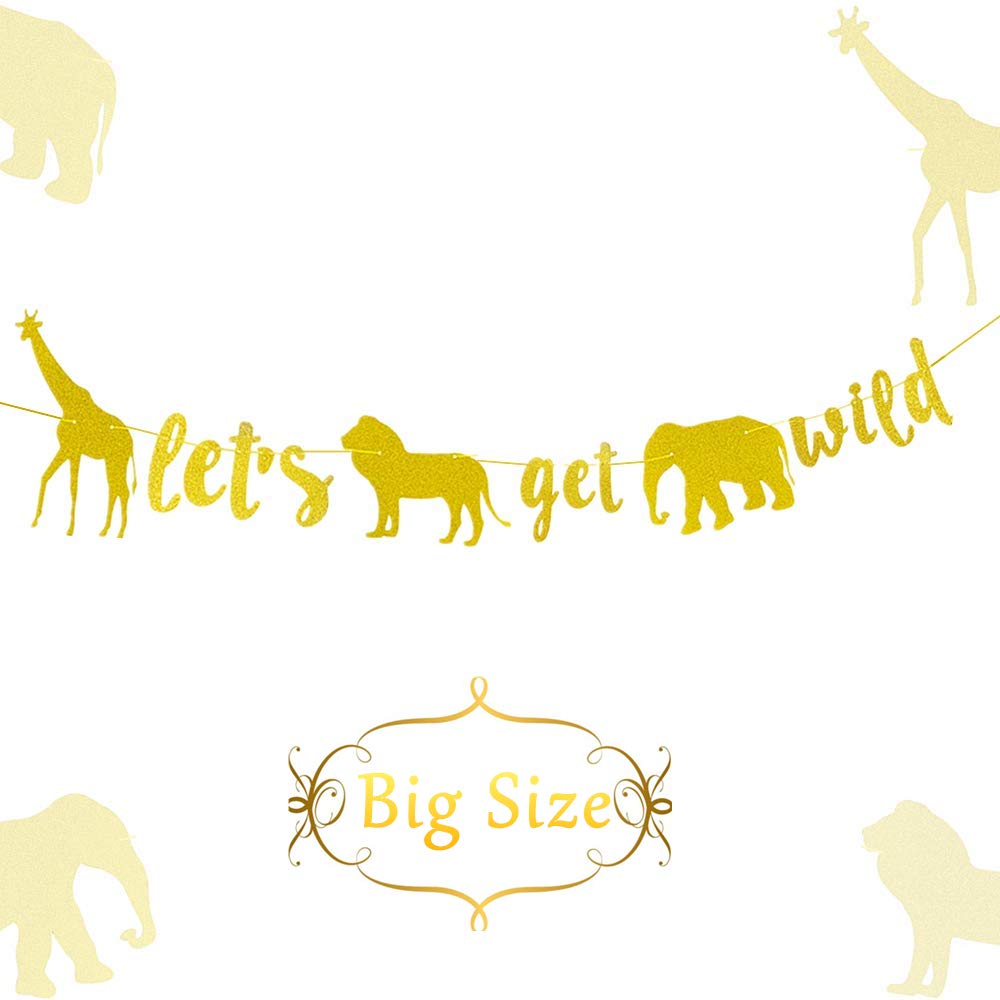 Amazon.com: JeVenis Lets Get Wild Banner Get Wild Letter Banner Let's ...