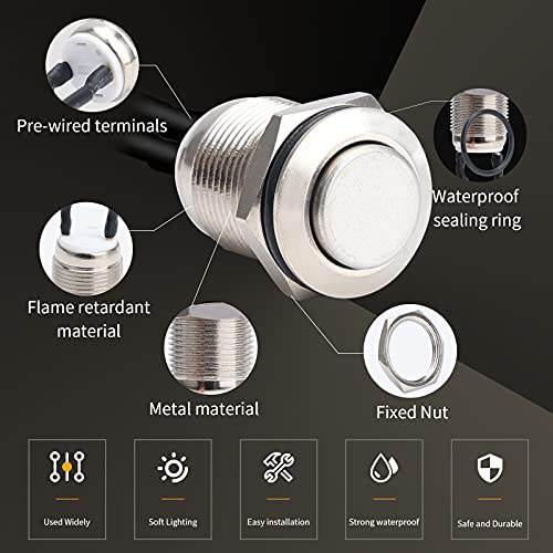 Snapklik.com : STARELO 5pcs 12mm Momentary Push Button Switch Silver Shell