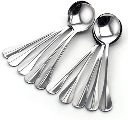 Amazon.com: Zicome Stainless Steel Round Table Soup Spoons, Set of 10 ...