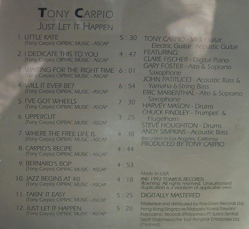 Tony Carpio - Just Let It Happen - Amazon.com Music