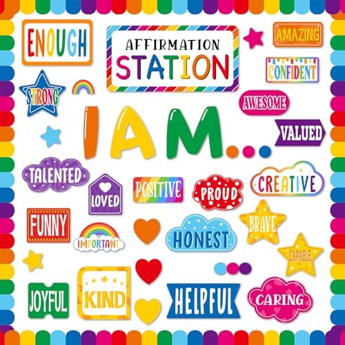Amazon.com: Mooliwe 49 Pcs Affirmation Station Bulletin Board Set Back ...