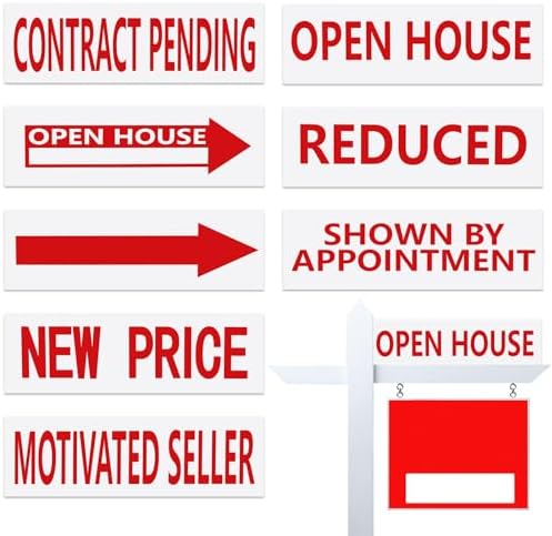 Amazon.com : CroBlissful 8 Pcs Real Estate Rider Signs 6" x 24" Open ...